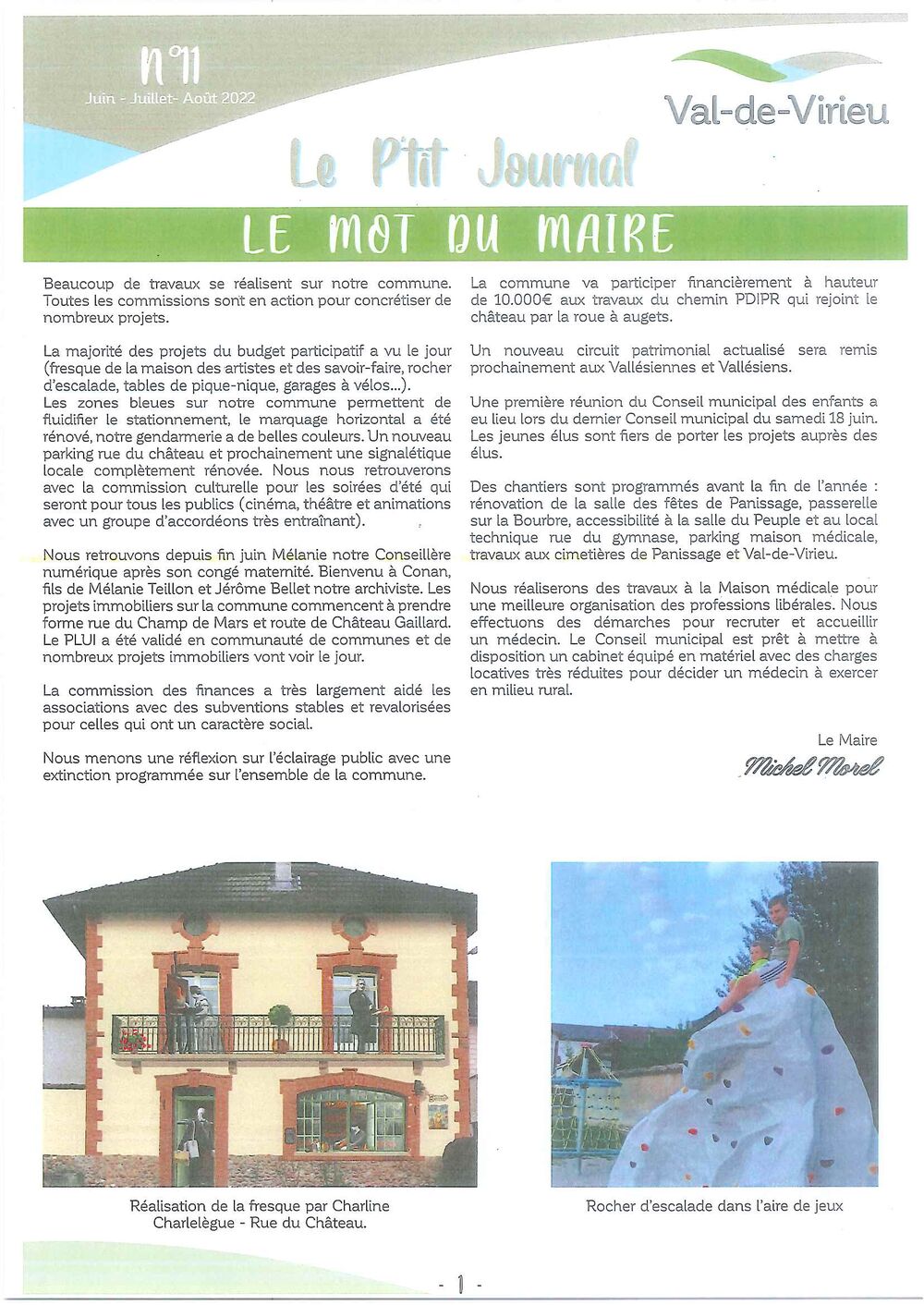 Le P'tit Journal n°11 - Juin-Juillet-Août 2022 - Commune de Val-de-Virieu Le P'tit Journal n°11 - Juin-Juillet-Août 2022 - Commune de Val-de-Virieu